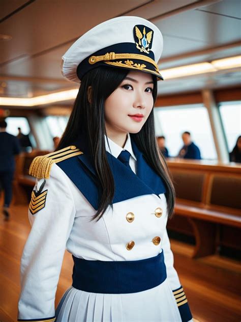 Admiral Warship Woman In Realistic Naval Uniform Swap Face