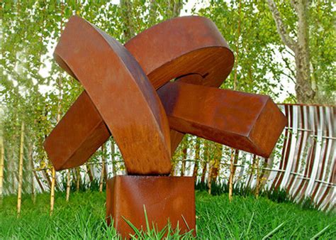 Abstract Rusted Metal Sculpture Contemporary Rusted Steel Garden Art