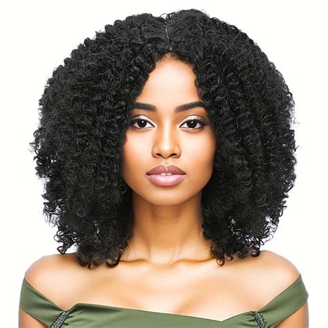 Black Fluffy Short Afro Wig For African Women Shein Usa