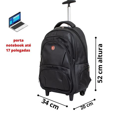 Mochila Com Carrinho Notebook Executiva Mala Bordo Carrefour