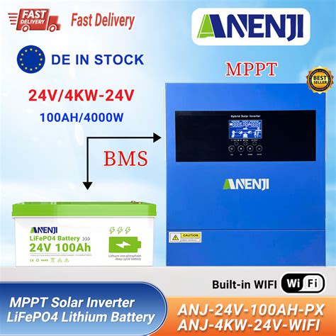 Anenji 4200w 24v Hybrid Solar Inverter On Grid Off Grid With Wifi
