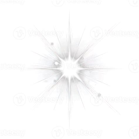 White Glowing Bright Star Isolate On Transparency Background 50594386 Png