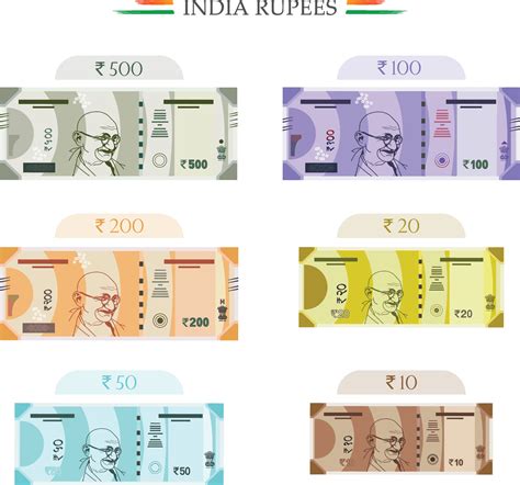 India Rupees 10 20 100 200 500 India Currency Notes 39630224 Vector Art At Vecteezy
