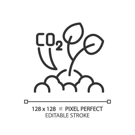 Sequestering Carbon Linear Icon Co2 Storage Organic Farming Regenerative Agriculture Global