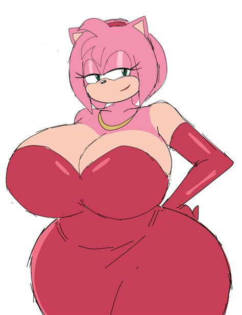 Rule 34 1girls Alternate Breast Size Amy Rose Anthro Big Ass Big Breasts Boob Window Breasts