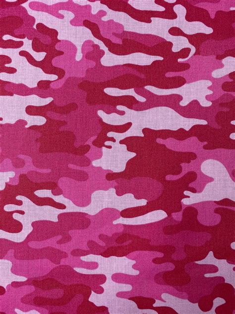 Hot Pink Camouflage Cotton Quilting Fabric Etsy