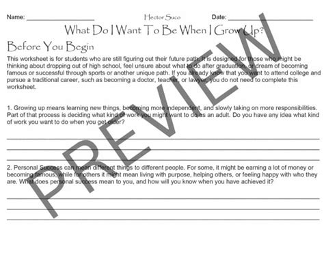 What Do I Want To Be When I Grow Up Worksheet By Teach And Thrive Creations