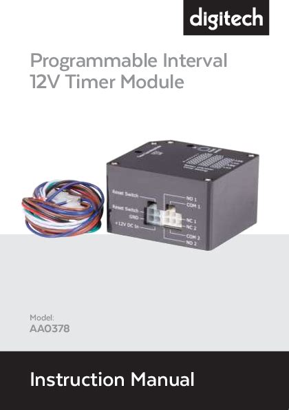 Digitech Aa0378 Programmable Interval 12v Timer Module Instruction Manual