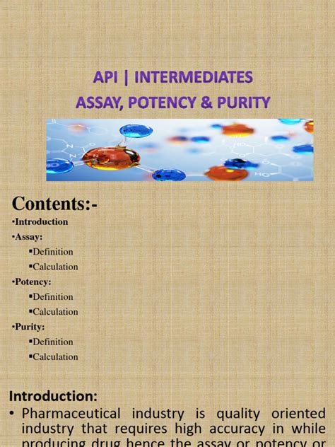 Understanding Api Assay Potency And Purity Pdf Assay Analytical Chemistry