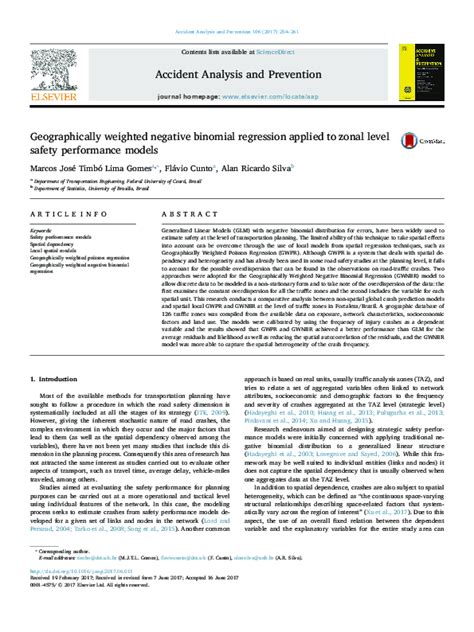 Pdf Geographically Weighted Negative Binomial Regression—incorporating Overdispersion