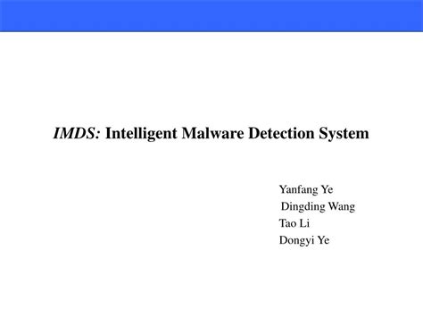Ppt Imds Intelligent Malware Detection System Powerpoint Presentation Id 3627809