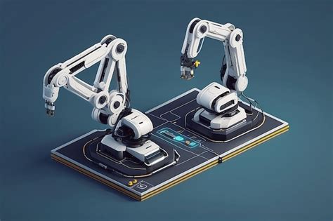 Isometric Robotic Arm Premium Ai Generated Image