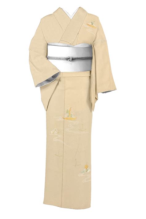 おしゃれな個性。 創作友禅訪問着「露芝に蝶」都会派のシルエット！ 京都きもの市場【日本最大級の着物通販サイト】