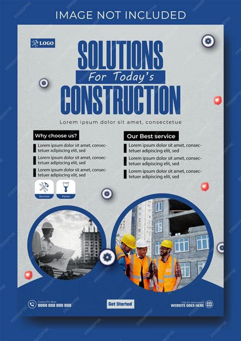Premium Vector Modern Construction Ads Flyer Template Design