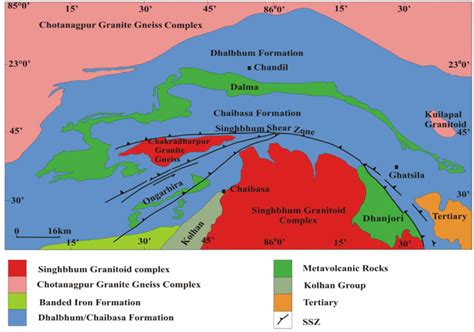 Simplified Geological Map Of The Singhbhum Mobile Belt After Saha Download Scientific Diagram