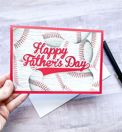 Fathers Day Baseball Card Baseball Dad Card Fathers Day Sports Card