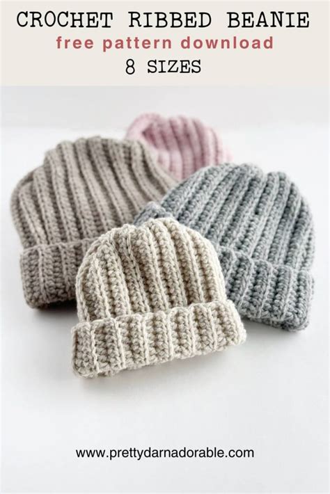 Crochet Ribbed Hat Pattern No Bunching Crochet Ribbed Beanie Free