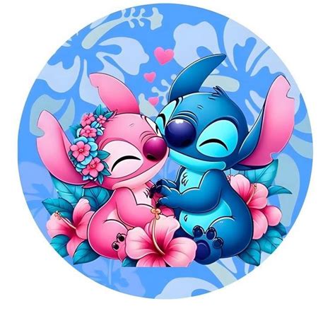 Round Lilo And Stitch Lilo And Stitch Drawing On Circle Stitch Round