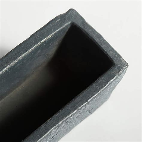 Rectangular Stone Pattern Planter Cement Flower Pot Black Planter Box Homary Au