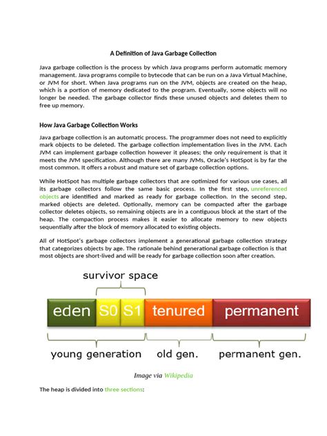 a definition of java garbage collection pdf java virtual machine java programming language