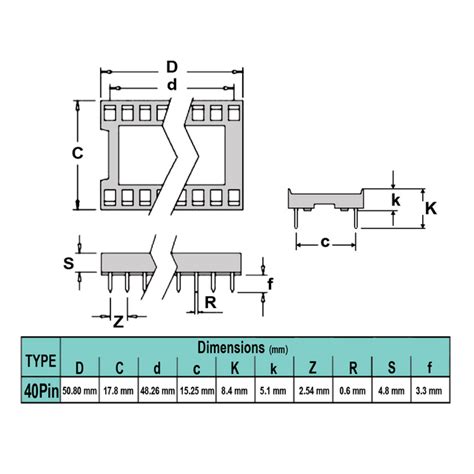 دنیز الکترونیک سوکت Ic ساده 40پین