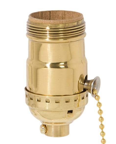 Polished And Lacquered Brass Pull Chain Early Electric Style Lamp Socket