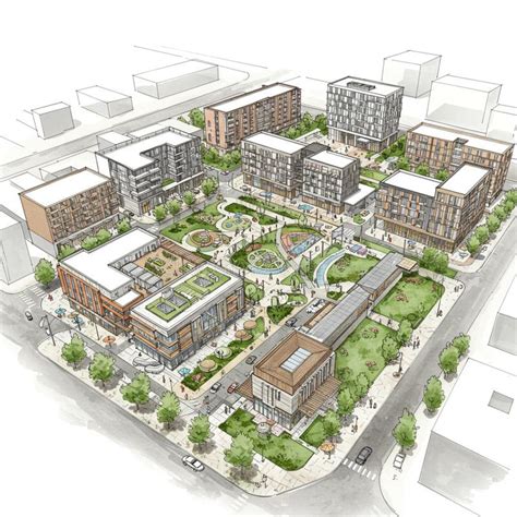 Urban Development Linear Icons Set Gentrification Redevelopment