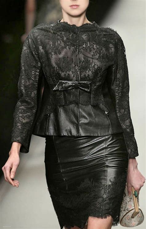 Leather And Lace Fashion Trend Designer Black Leather Jacket For