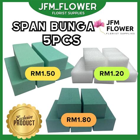 [rm1 20 Rm1 50 Pcs] 5pcs Span Bunga Dry Foam Span Kering Spa Tiktok Shop Malaysia