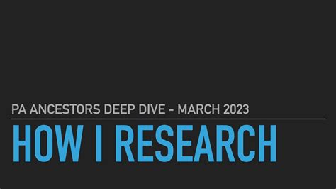 Deep Dive How I Research