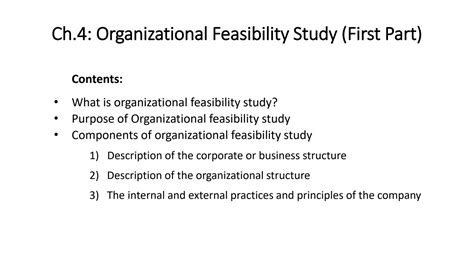 Solution Ch 4 Organizational Feasibility Study First Part Studypool