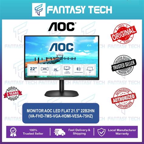 AOC B HN INCH MONITOR VA FHD MS VGA HDMI VESA HZ Computers Tech Parts