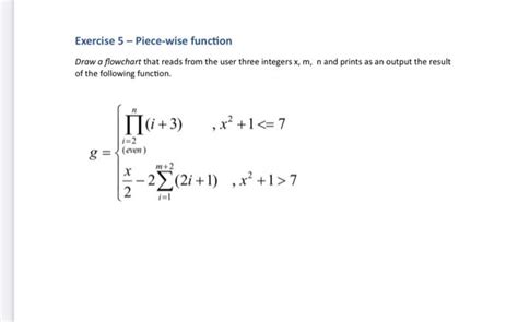 Solved Exercise 5 Piece Wise Function Draw A Flowchart