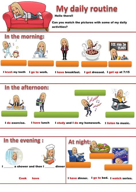Daily Routine Worksheet