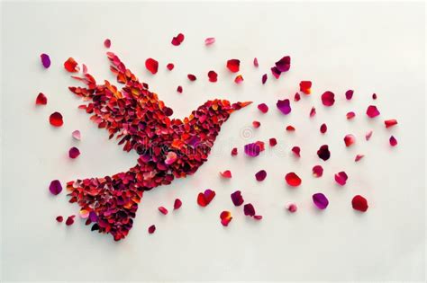Bird Made Of Flower Petals In Flight Showcases Beauty And Harmony With