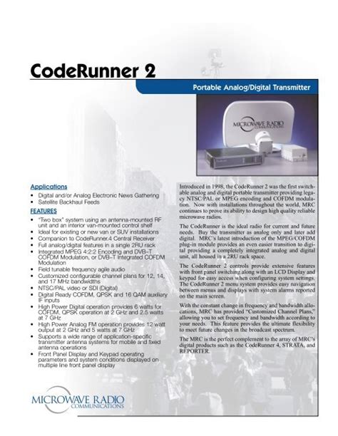 microwave radio coderunner 2 0 45 mb