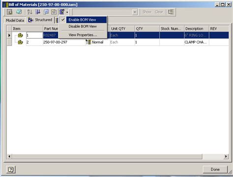 Parts List Structure Disabled Autodesk Community