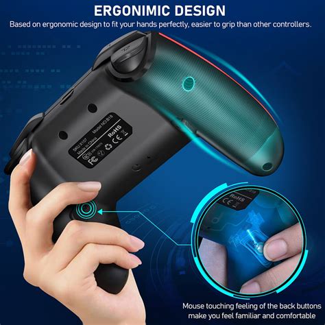 rgb black bluetooth gamepad vibration turbo macro switch dubsnatch