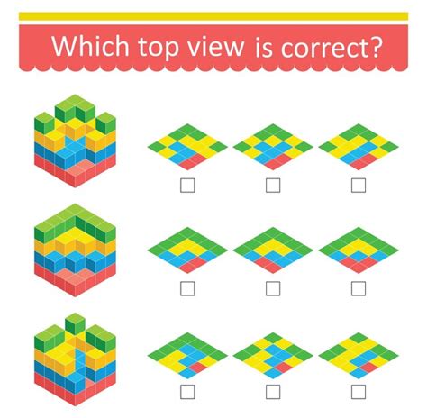 Premium Vector Puzzle Game Which Top View Is Correct Iq Training Test Vector Illustration