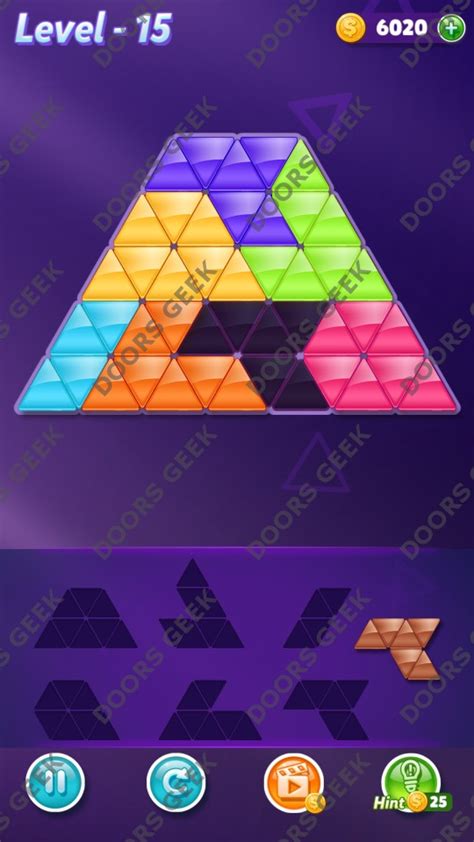 Block Triangle Puzzle 7 Mania Level 15 Solution Doors Geek