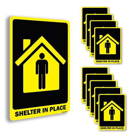 Shelter In Place Public Safety Rigid Plastic Sign 24 Inch X 18 Inch