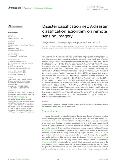Pdf Disaster Cassification Net A Disaster Classification Algorithm