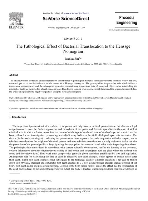 Pdf The Pathological Effect Of Bacterial Translocation To The Henssge