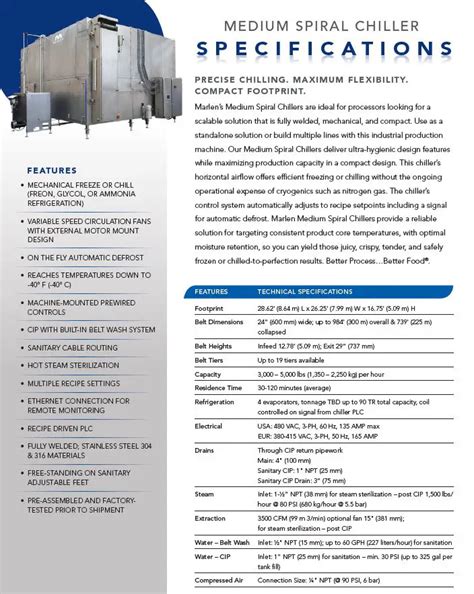 Medium Spiral Chiller Spec Sheet Marlen