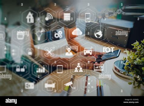 Internet Of Things Iot Technology With Ar Augmented Reality On Vr