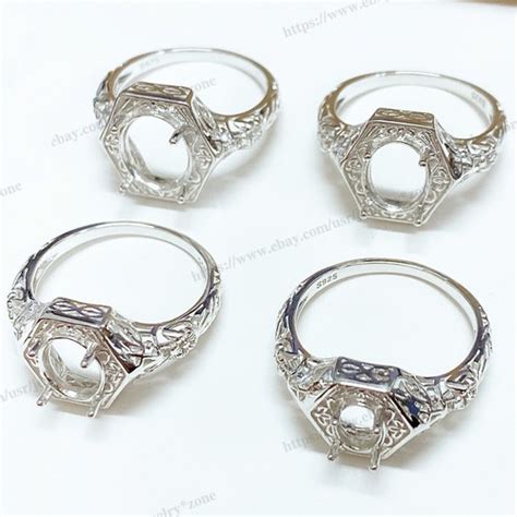 Sterling Silver Oval Cut 7x5mm8x6mm9x7mm10x8mm Prong Semi Mount Pre
