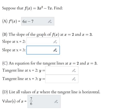 solved suppose that f x 3x2 7x find a f x 6x