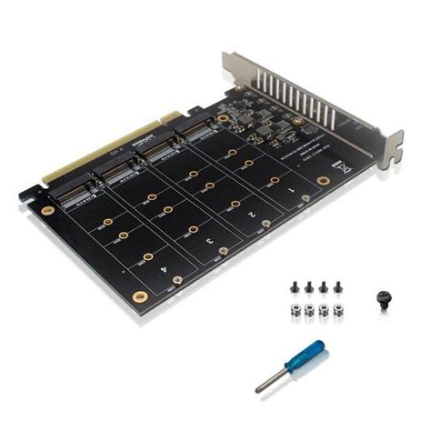 Pcie To Nvmex4 M2 M Key Ssd Expansion Card Pcie X16 Riser Card Signal Split Array Card M2 Pcie