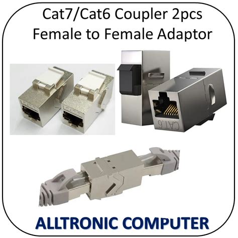 2pcs Cat7 Cat6 Rj45 Coupler Ethernet Network Connector Cat 7 Cat 6 Coupler Extender Female