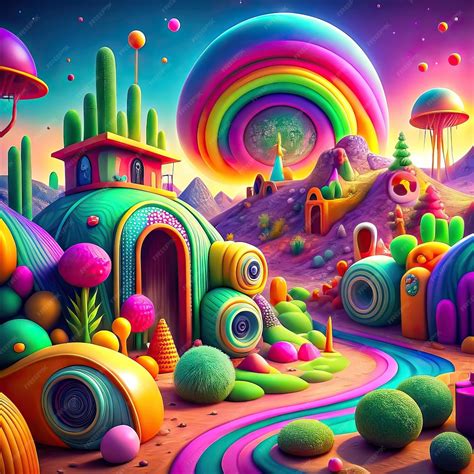 Illustration Of Colorful And Psycodelic World Premium Ai Generated Image